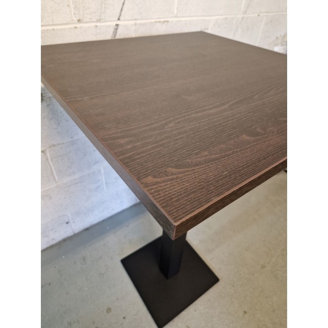 Black Steel Square Dining Table Dark Oak | Chair Business