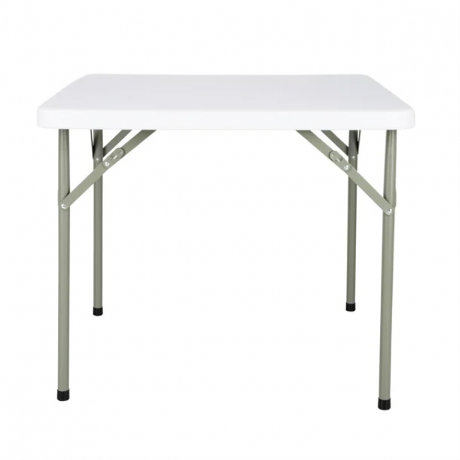 Bolero HDPE Square Folding Table 3ft White | Chair Business