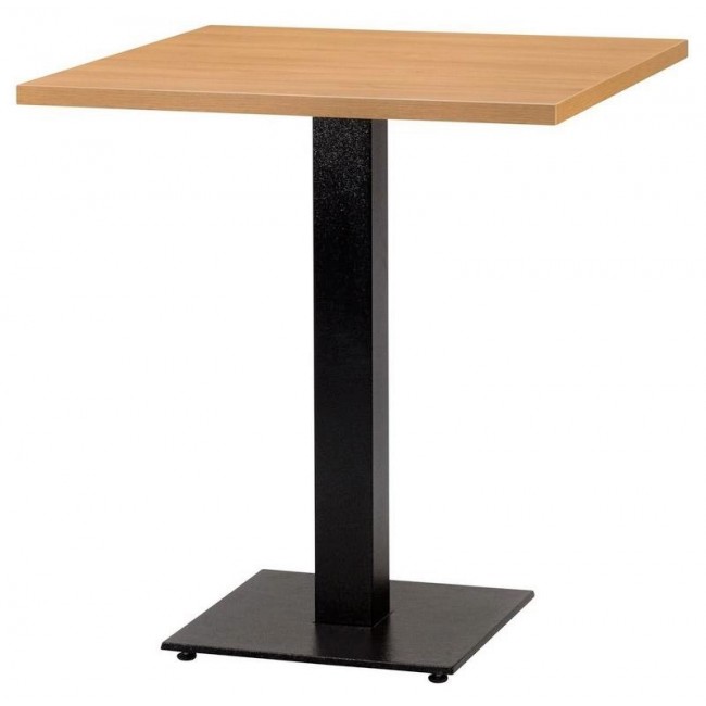 Flat Steel Square Dining Table Oak | Chair Business