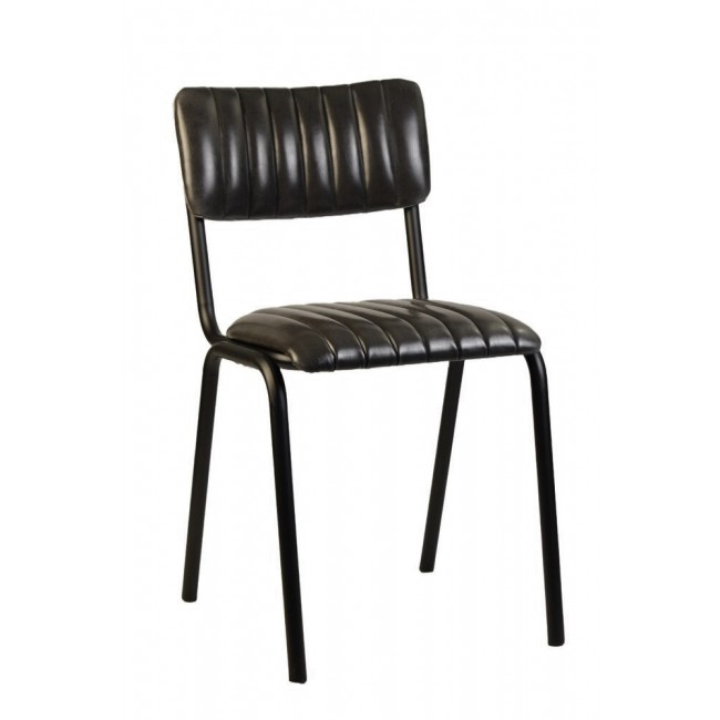 Industrial Metal Stacking Chair Vintage Black | Chair Business